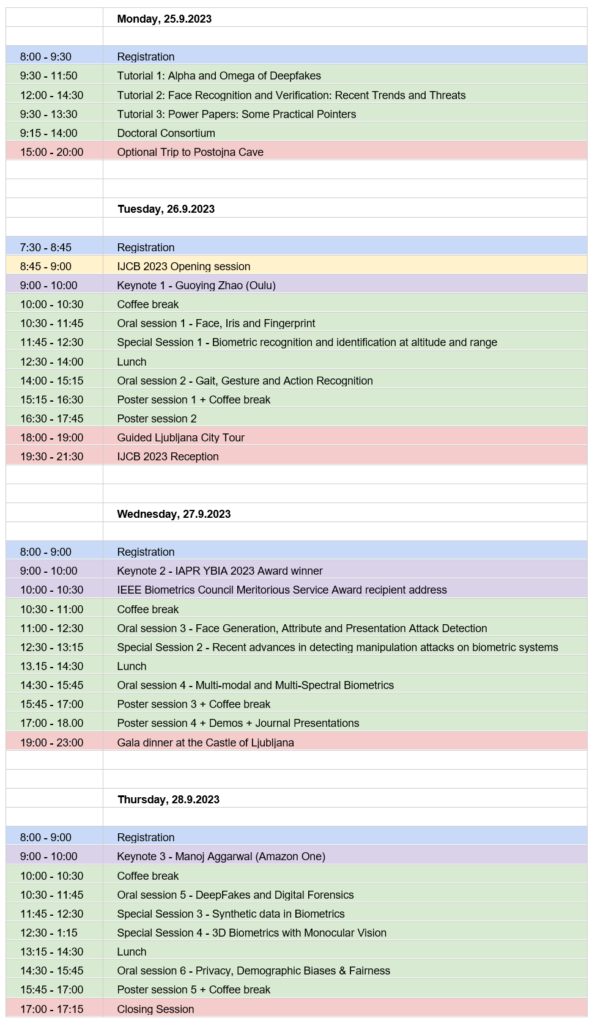 Detailed Program – IEEE IJCB 2023